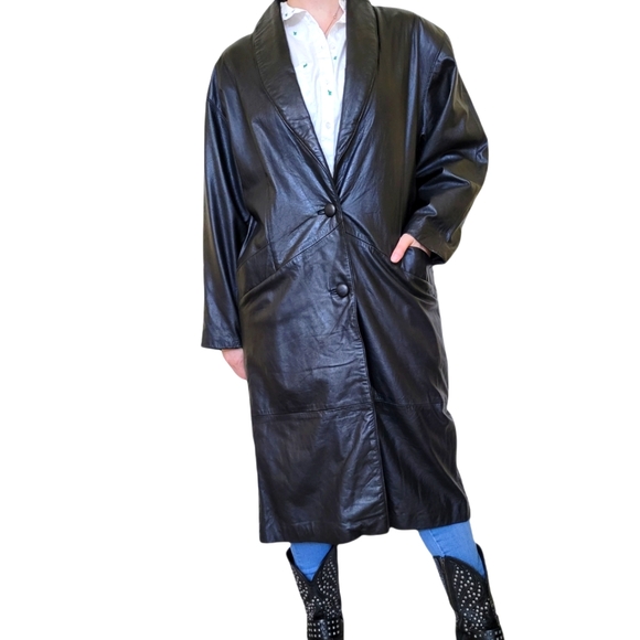 Jackets & Coats | Vintage 8s Leather Matrix Coat | Poshmark